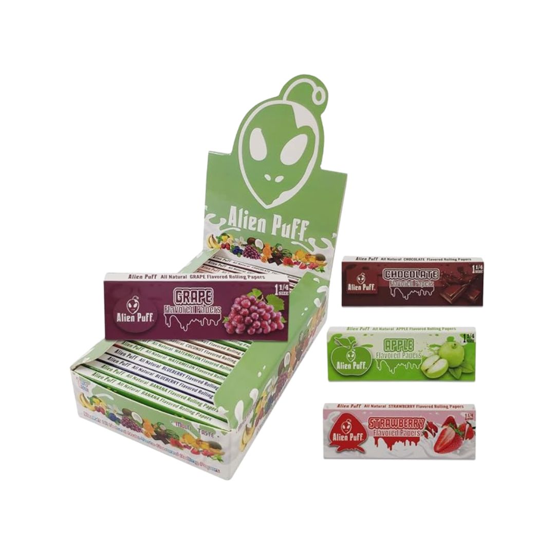 Alien Puff 1.25 Size Mixed Fruit Flavour Rolling Papers 20 Booklets (H ...