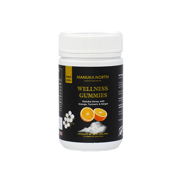 Manuka North Manuka Honey Orange, Tumeric & Ginger Wellness Gummies ...